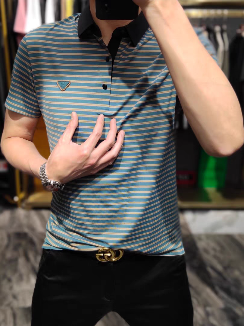 Executive Crest Striped Polo T-Shirt